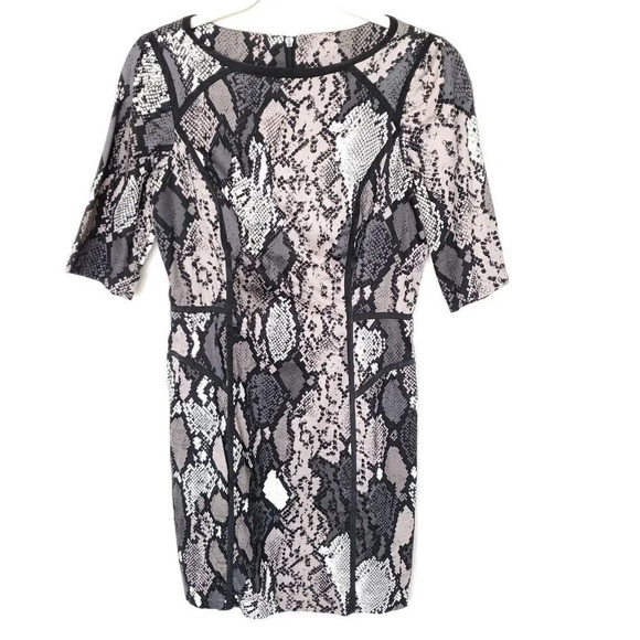 Milly | Dresses | Milly Animal Print Mini Dress Stretch Size Small Gray ...